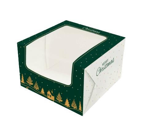 Christmas Cake Box 6" Window Premium Forest | Buyrite